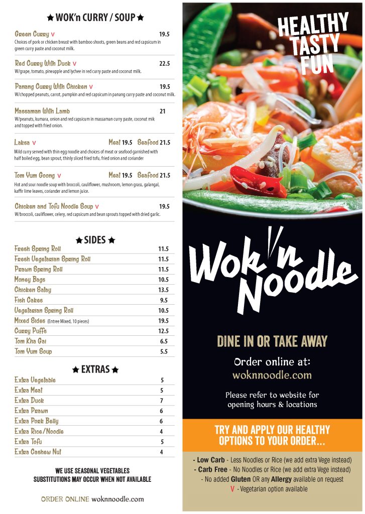 Our Menu - Wok'n Noodle